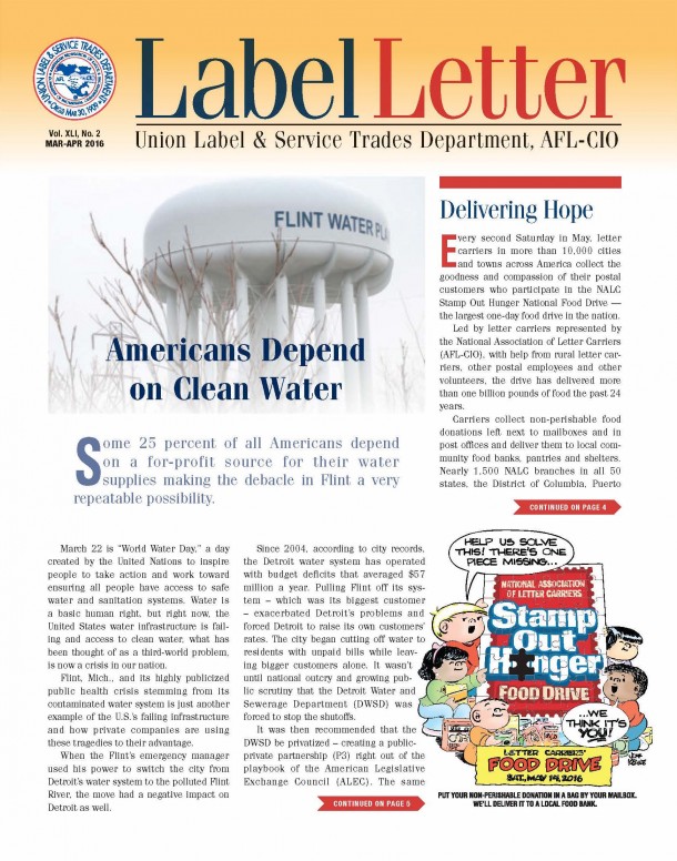 March-April 2016 Label Letter | Union Label and Service Trades ...
